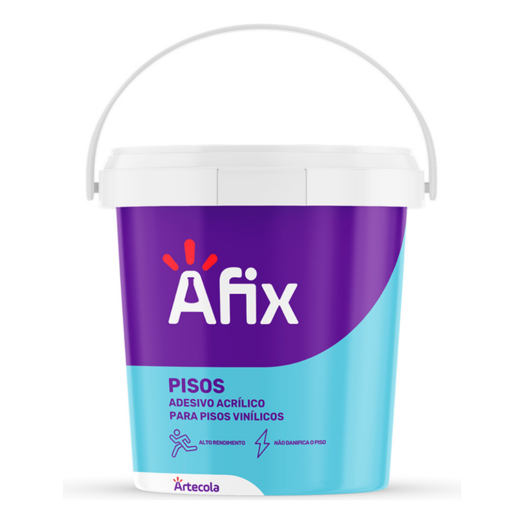 Cola Acrílica Piso Vinílico 4kg Afix Artecola Alto Rendimento Para Manta Réguas Placas Piso PVC ...