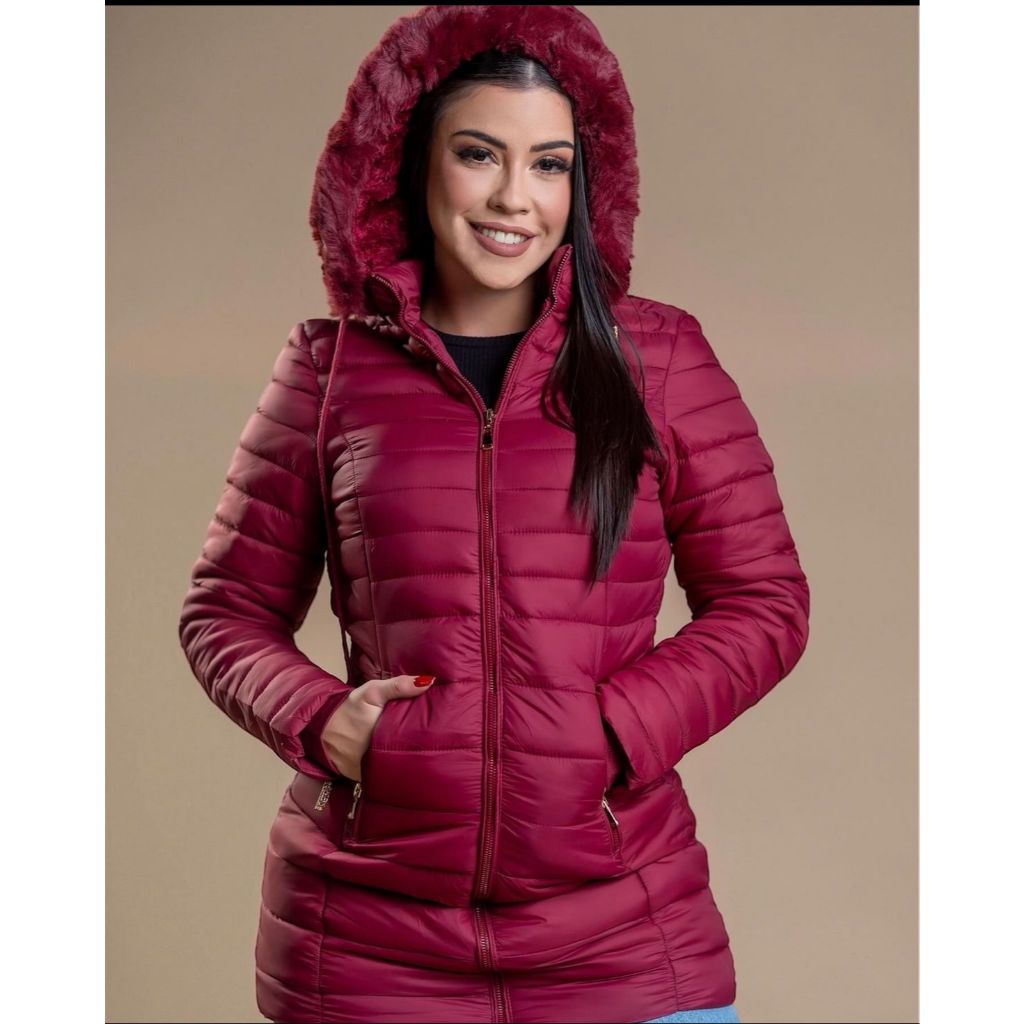 Jaqueta parka feminina forrada Longa plus size P ao G4 - BELLA DAMA ...