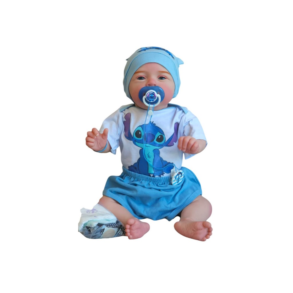 Bebê reborn stitch corpo inteiro de vinil siliconado | Shopee Brasil