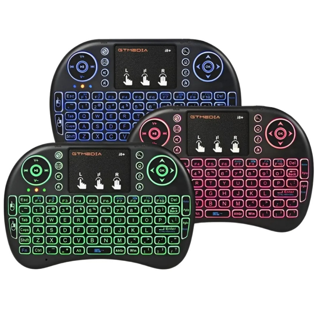 Mini Teclado Controle Sem Fio Iluminado Touchpad Led Smart Tv Box Pc ...