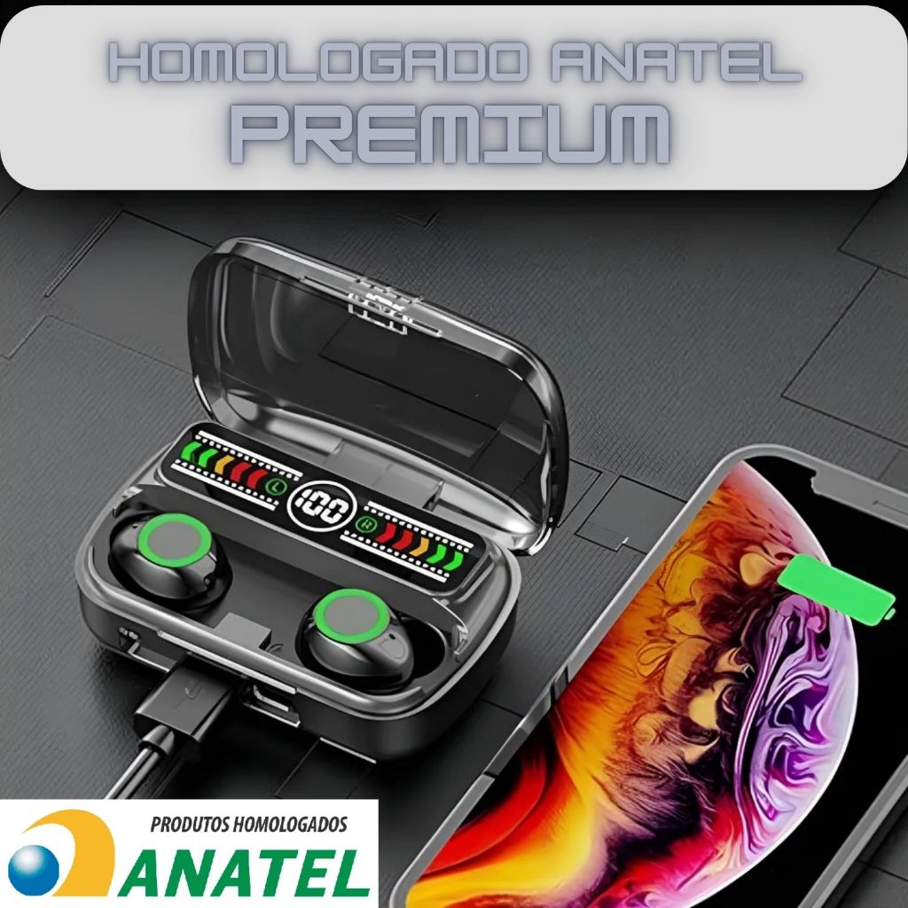 Fone de Ouvido Bluetooth Premium MODERNO HOMOLOGADO ANATEL COMPATIVEL ...