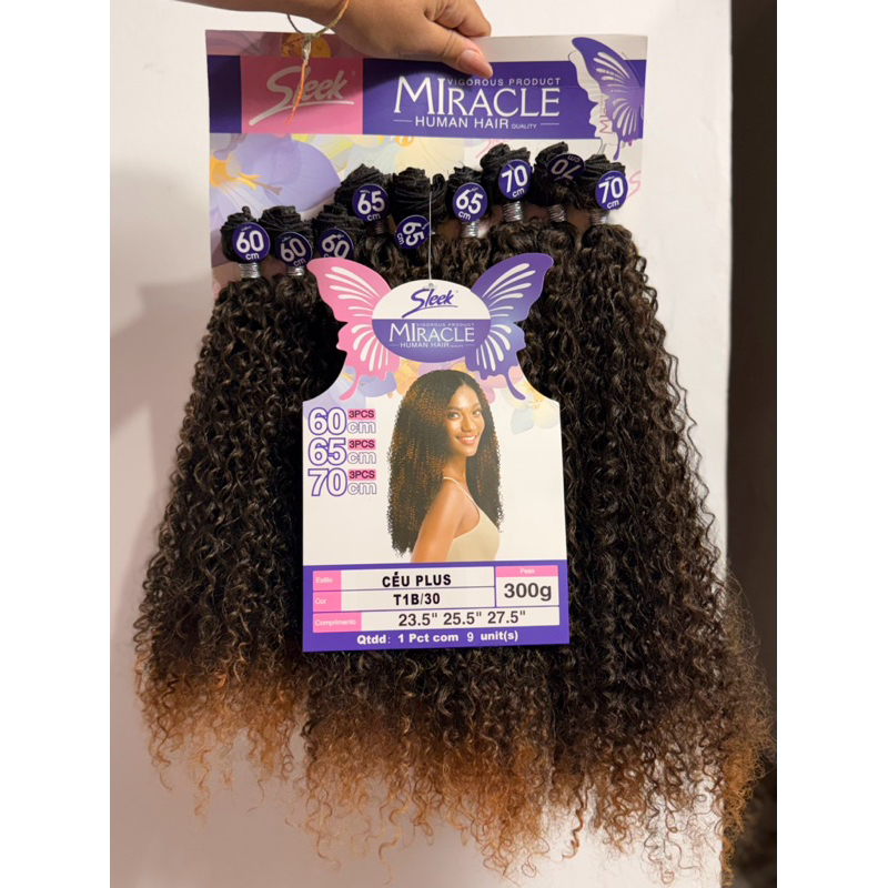 Cabelo Bio Humano Céu Plus Sleek 300g 60,65,70cm Miracle | Shopee Brasil