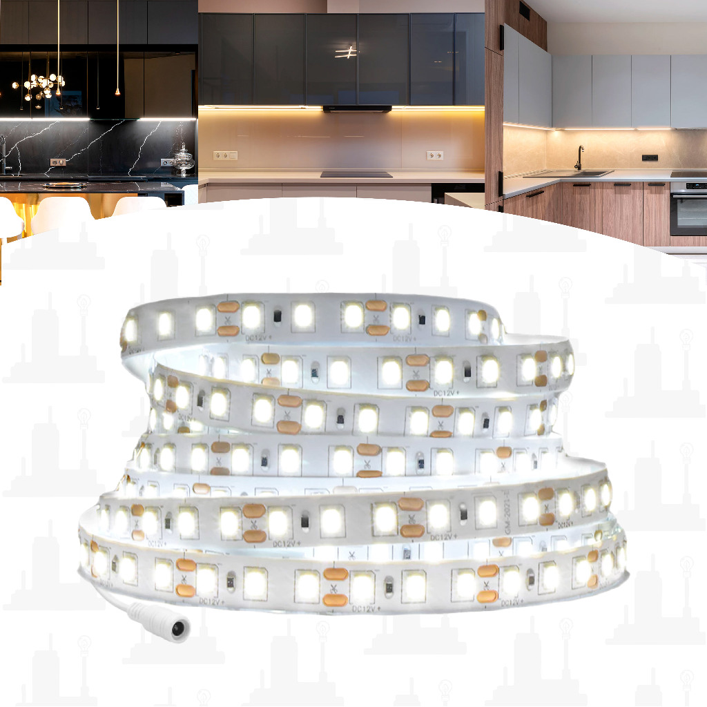 Fita Led 120 leds /m Ip20 12v 3528 Para Perfil 5 Metros 3000k Quente ...