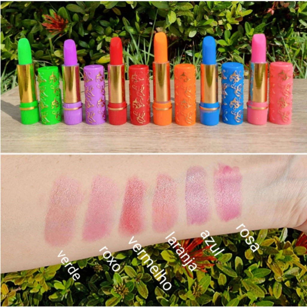 Kit 6/12 Batom Mágico / Longa Duração 24 Horas 24 Horas - Coloridos E ...