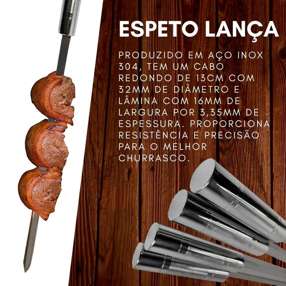 Espeto Inox 83cm para Churrasqueiras Alta Performance | Shopee Brasil