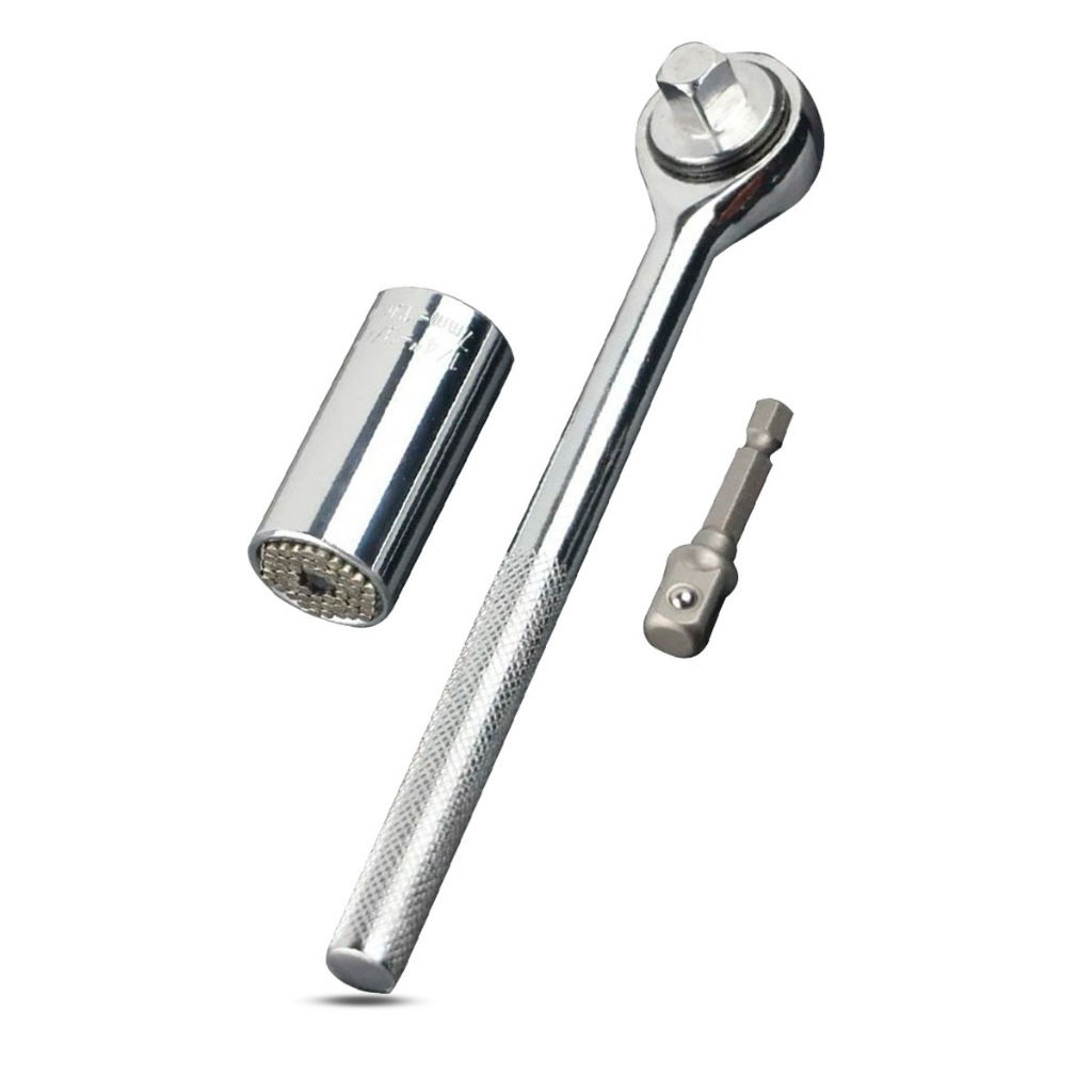 Kit Soquete Universal 7 A 19mm Com Chave Catraca 3/8 | Shopee Brasil