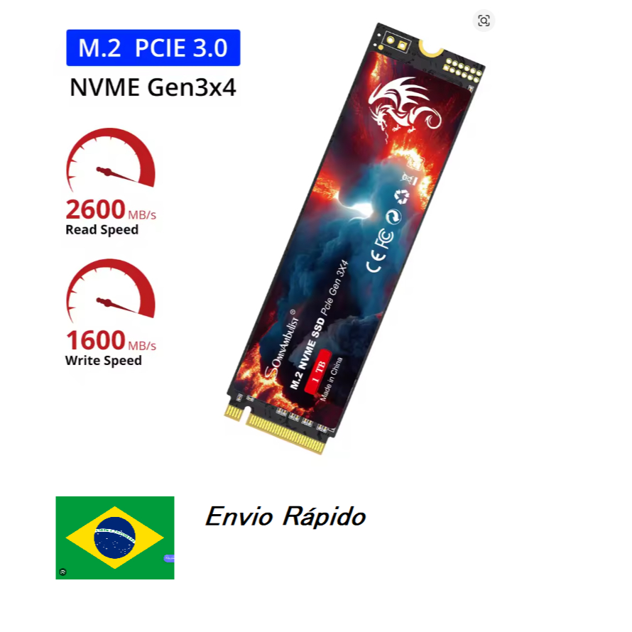 SSD M2 NVME Unidade Interna de Estado Sólido para Notebooks Desktops e ...