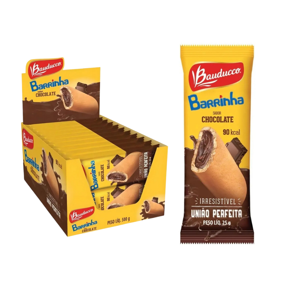 Pack Biscoito Bauducco Recheadinho Chocolate Caixa com 20 unidades ...