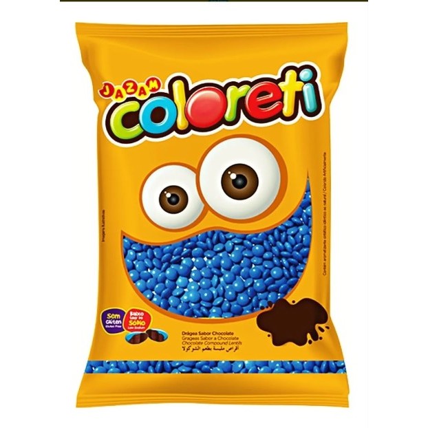 Confeito Chocolate Azul Coloreti 300g - Jazam | Shopee Brasil