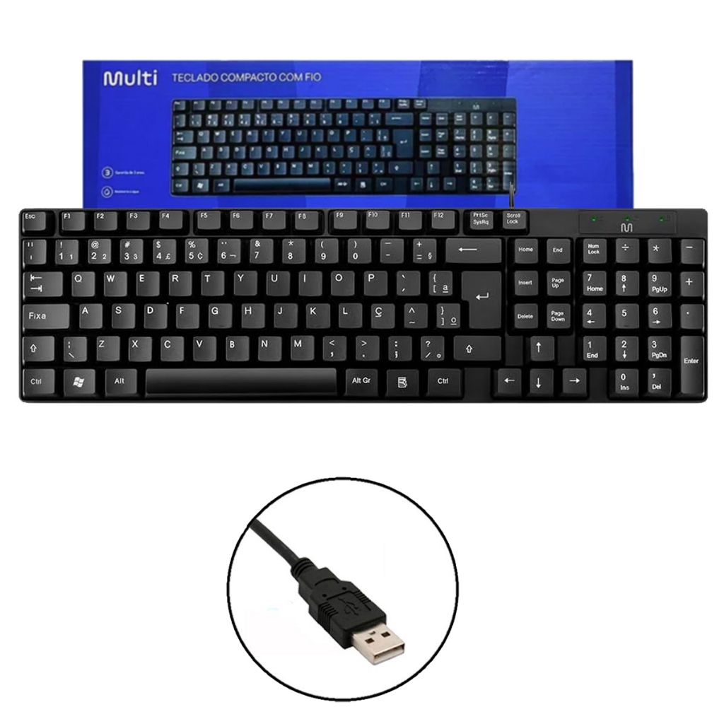 Teclado Home Office Gamer Mult Com Fio TF100 | Shopee Brasil