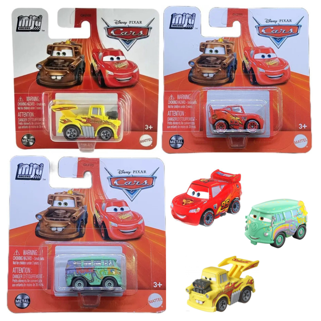 Miniatura Cars Disney + Pixar Mini Racers FLASH MCQUEEN / HOT ROD MATER ...