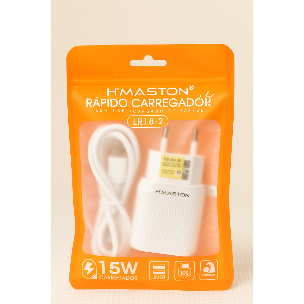 Carregador Celular para Iphone H'Maston – 2 USB, Rápido e Seguro - LR17 ...