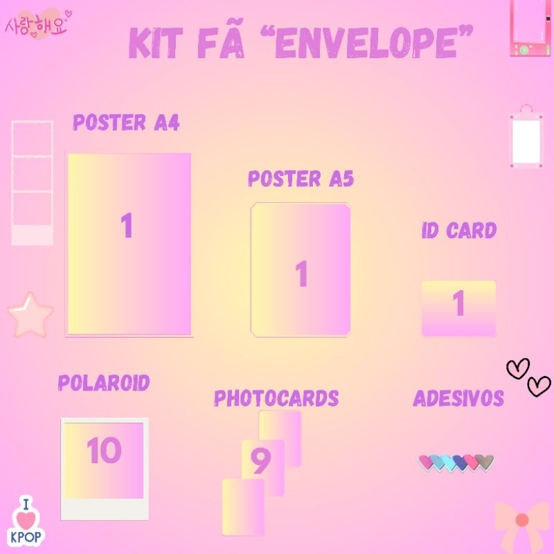 Envelope kit fã kpop twice stray kids black pink Bts | Shopee Brasil