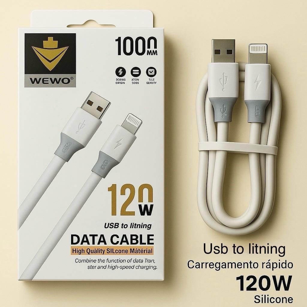 Cabo de Dados WEWO – Potência de 120W e Qualidade Premium! | Shopee Brasil