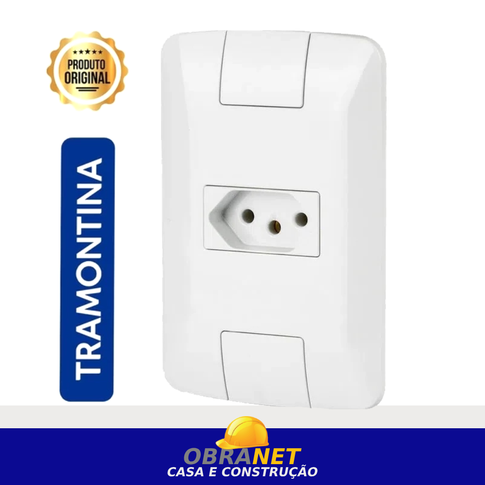 Tomada 4x2 Simples 20A Branca Aria Modular Tramontina | Shopee Brasil