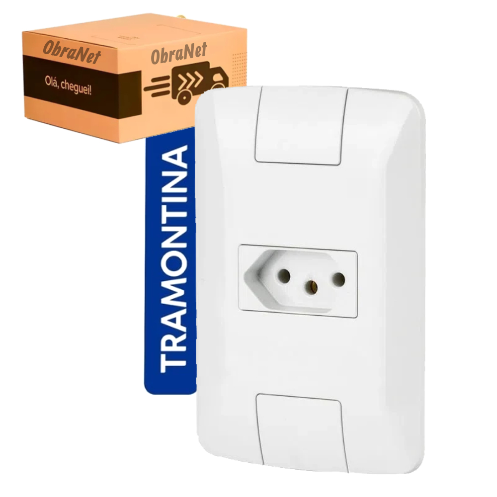 Tomada 4x2 Simples 10A Branca Aria Modular Tramontina | Shopee Brasil