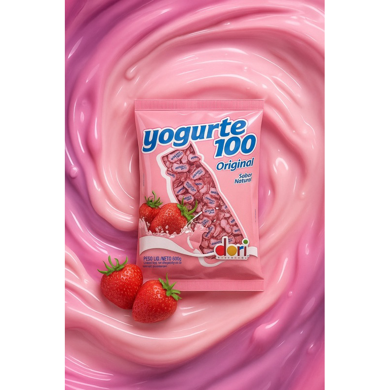 Bala iogurte de morango yogurte 100 | Shopee Brasil