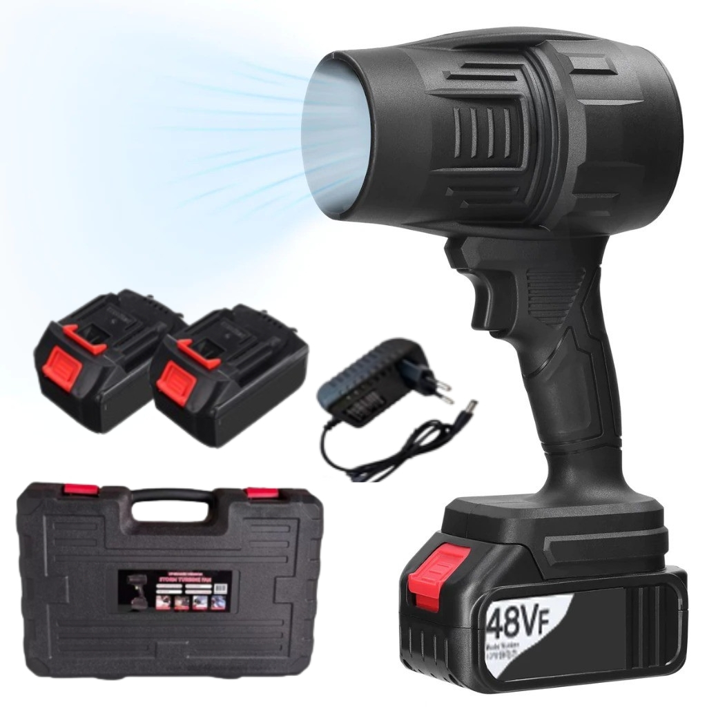 Soprador Turbo Portátil Recarregável 48V com 2 Baterias Bivolt– Alta Potência para Limpeza e ...