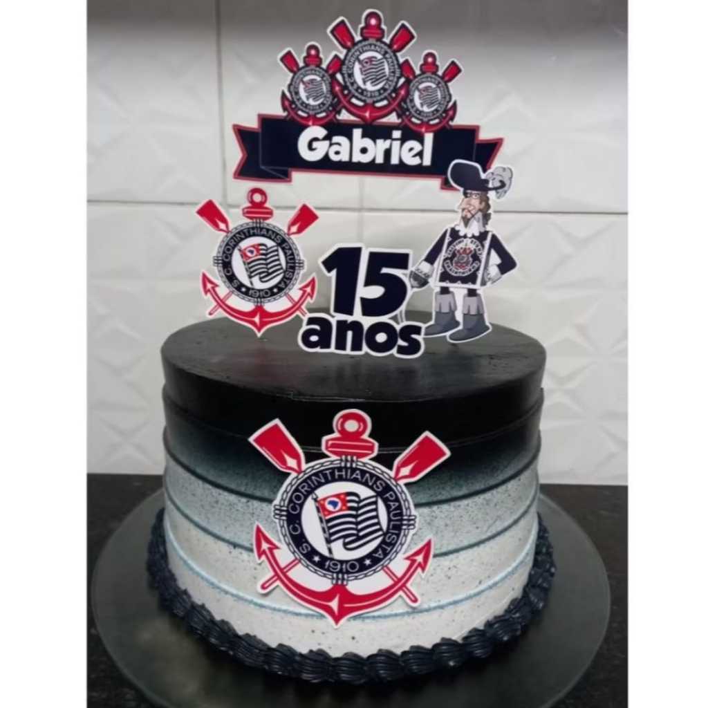 Confira Topo/Topper De Bolo TIMES CORINTHIANS Clean, sem camadas ...