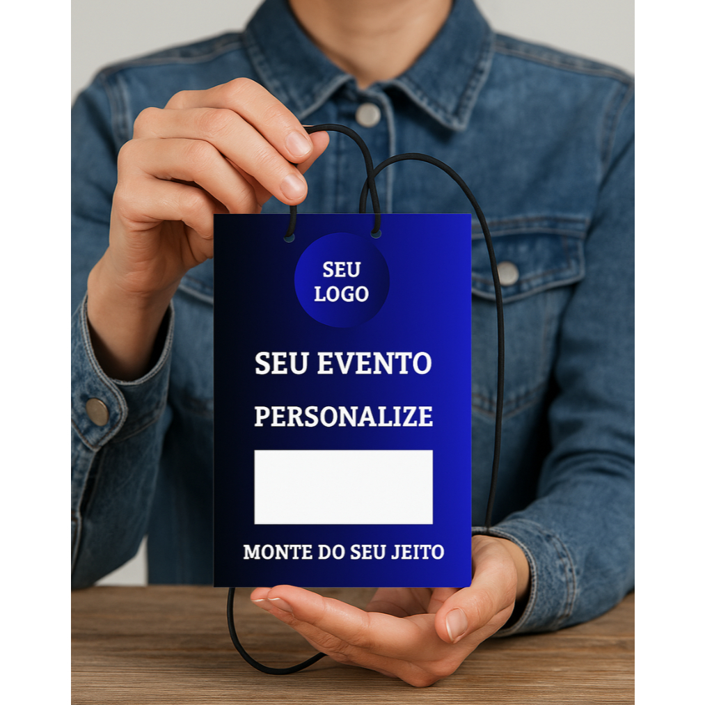 50 Crachás ou Credencial ou Cartão Para Festas e Eventos Personalizado ...