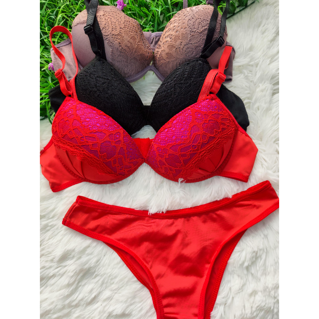 Kit c/ 10 Conjuntos Lingerie Bojo Renda Atacado | Shopee Brasil
