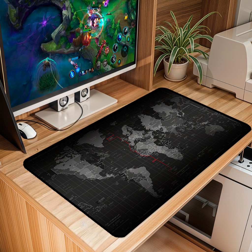 Mouse Pad Gamer Mapa Grande Antiderrapante 65x30 70x35 80x35 90x40 ...