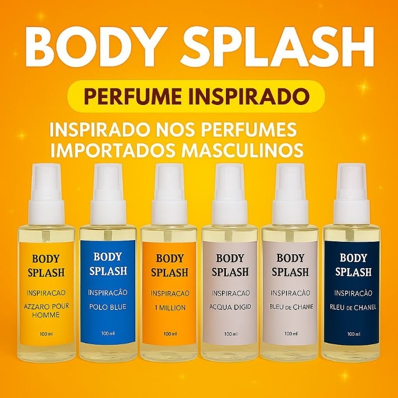 kit 5 Body Splash Masculino de Longa Duração 100ml – Fragrâncias ...