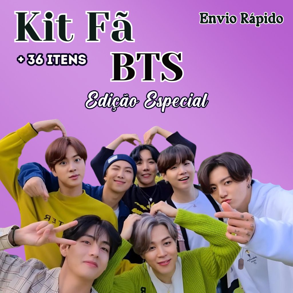 KIT FÃ BTS K-POP PERSONALIZADO EDIÇÃO EXCLUSIVA - FANMADE - ARMY - BT21 ...