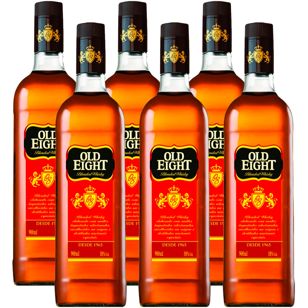 Whisky Old Eight Blended Uísque Original Garrafa Caixa 6 x 900ml ...