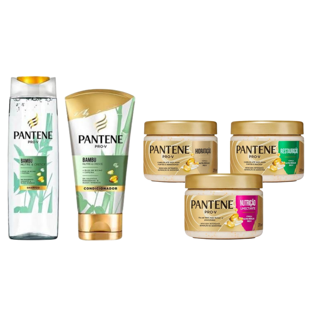 Kit Pantene Bambu Sh 400ml e Cond 150ml + Cronograma de Mascaras ...