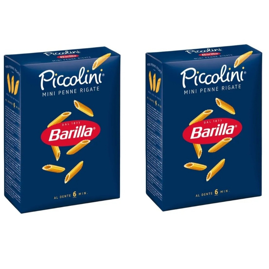 Kit 02 Massas Piccolini Mini Penne Rigate Barilla 500g cada | Shopee Brasil