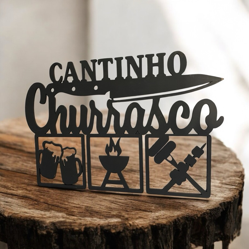 Plaquinha Cantinho do churrasco em MDF 3mm pintado | Shopee Brasil