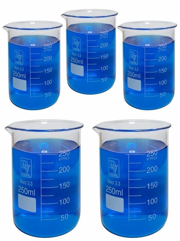 Kit 5 Becker Bequer Graduado de Vidro 250ml | Shopee Brasil
