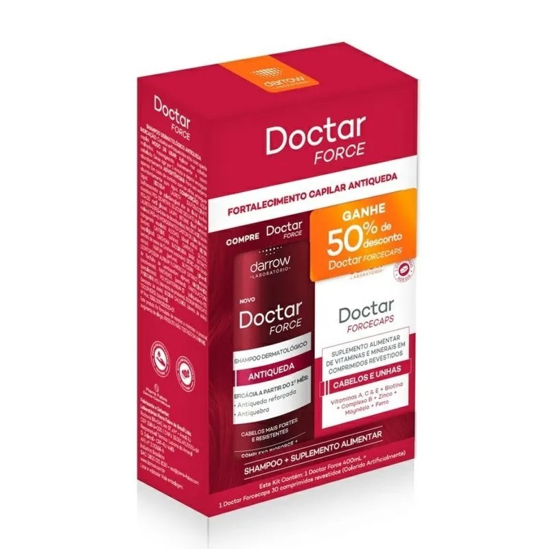 Kit Darrow Shampoo Antiqueda Doctar Force 400ml + Doctar Forcecaps 30 ...