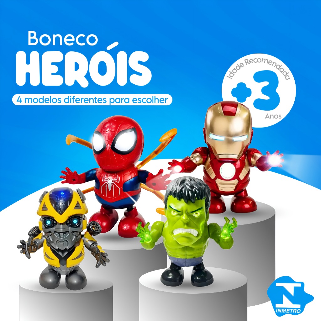 Brinquedo Infantil Dance Hero Boneco Heroi Transformers Bumblebee Hulk ...