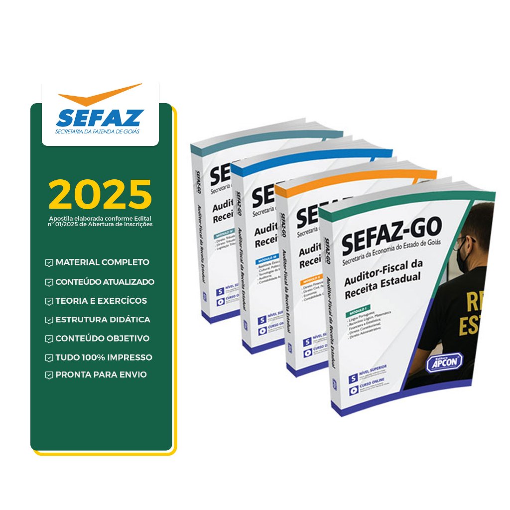 Apostila SEFAZ-GO - Edital 2025 - Auditor-Fiscal da Receita Estadual ...