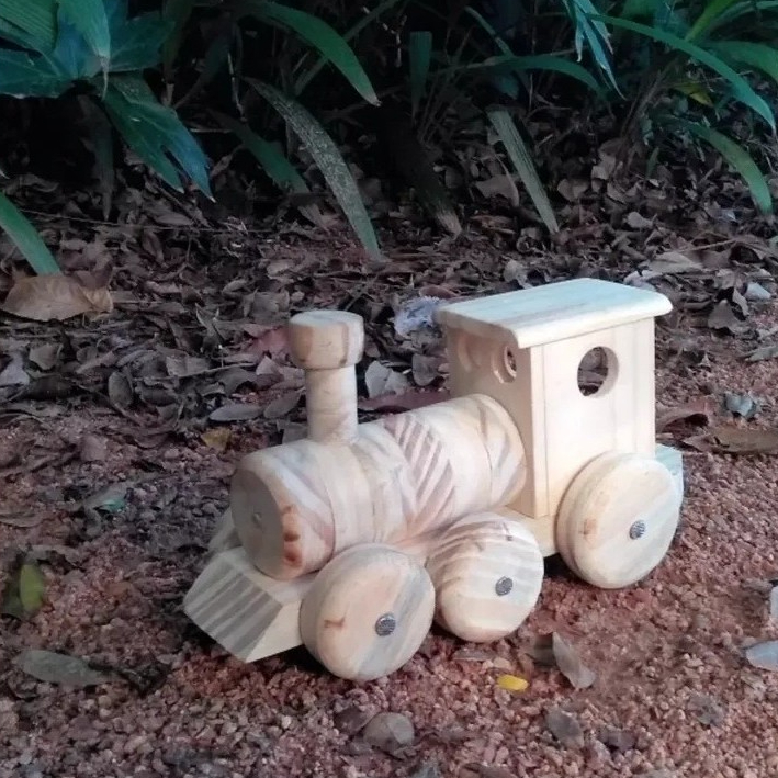 Trem de Madeira - Carrinho de Madeira - Artesanato - Brinquedo de ...