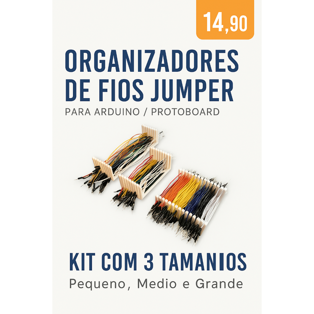 Organizador de Fios Jumper para Arduino Protoboard - Kit com 3 Tamanhos ...