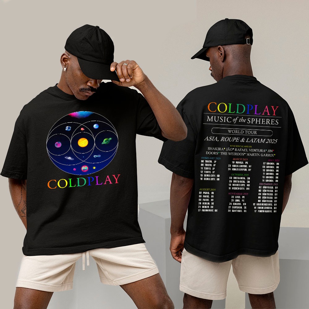 Camisa Camiseta Basica e oversized turne tour coldplay loom brasil em ...