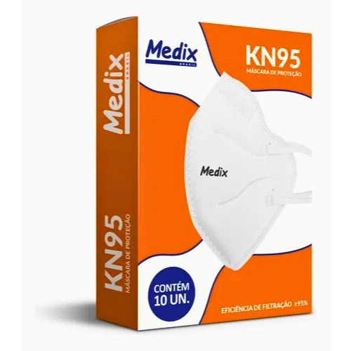 Máscara PFF2/N95 Certificada - Caixa com 10 Unidades para Proteção ...