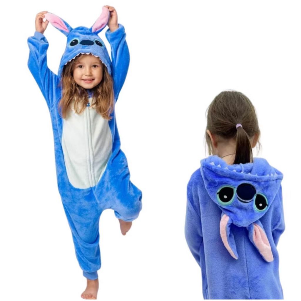 Pijama Kigurumi Stitch ou Angel personagem Disney Produto Nacional ...