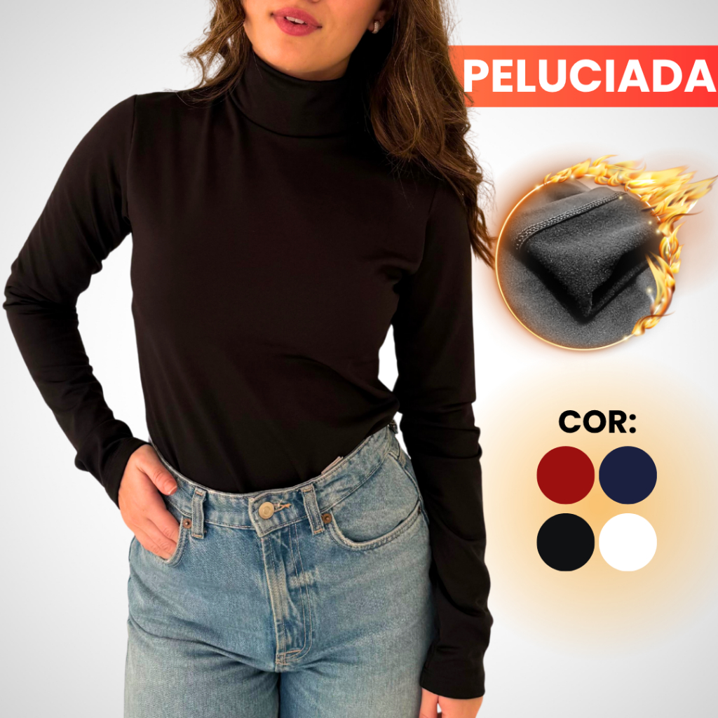 Blusa Feminina Cacharrel Peluciada Flanelada Grossa Suplex Premium ...