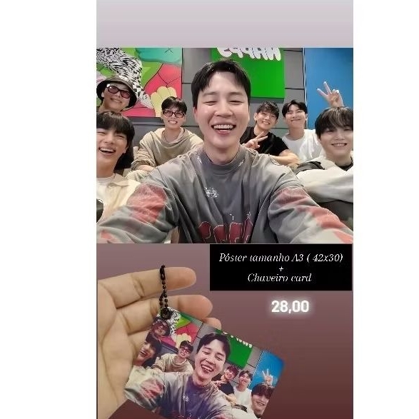 Pôster + chaveiro card BTS ott7 | Shopee Brasil