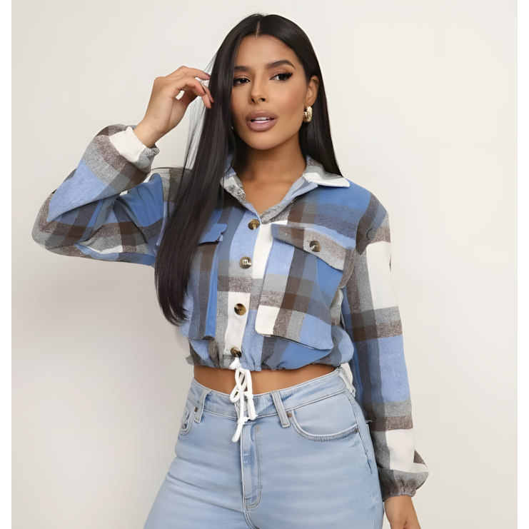 Jaqueta Xadrez Feminina Cropped Flanelada | Quentinha & Estilosa | Pronta Entrega M/G/GG ...