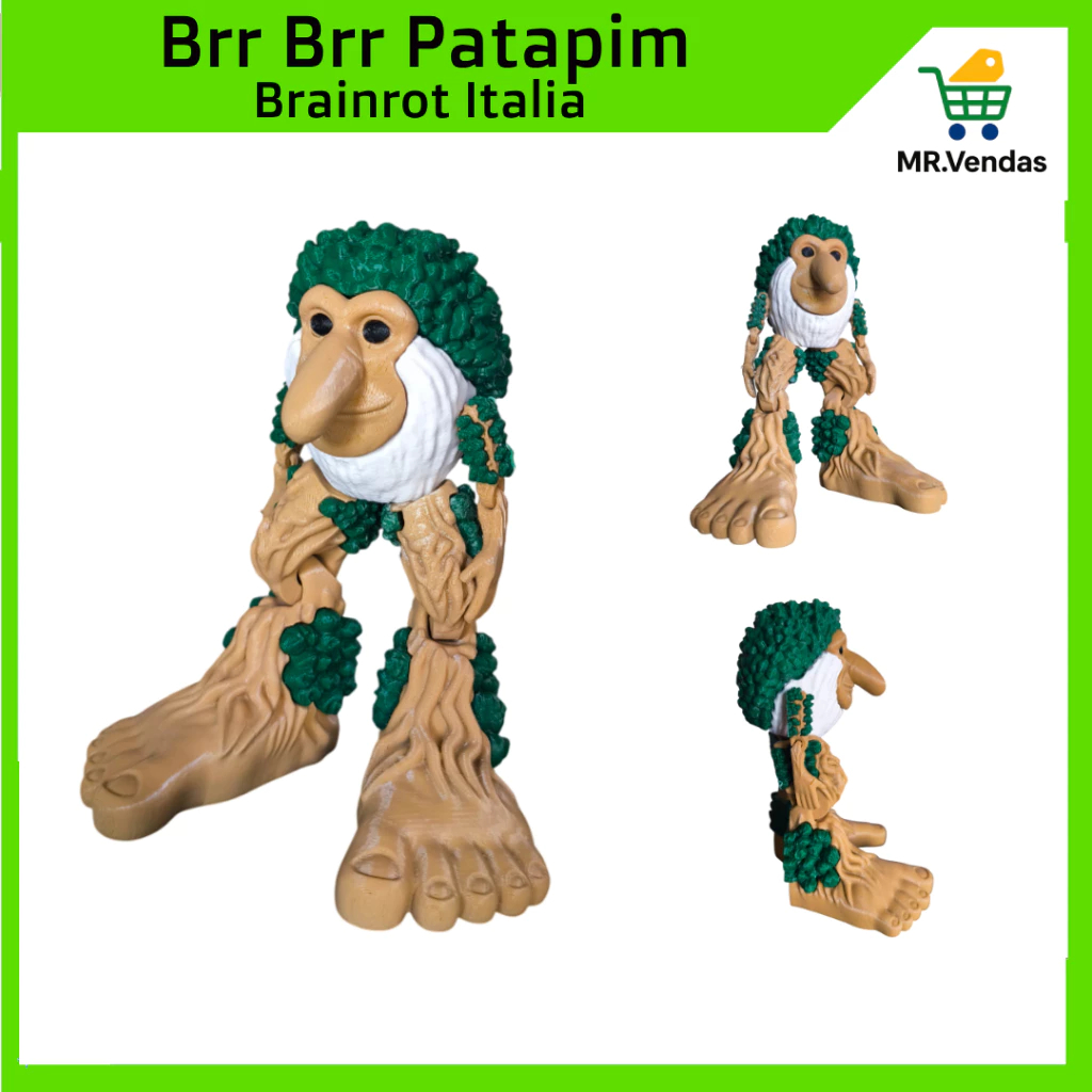 BRR BRR PATAPIM – Boneco Meme Brainrot Italiano 16 cm –árvore viral ...