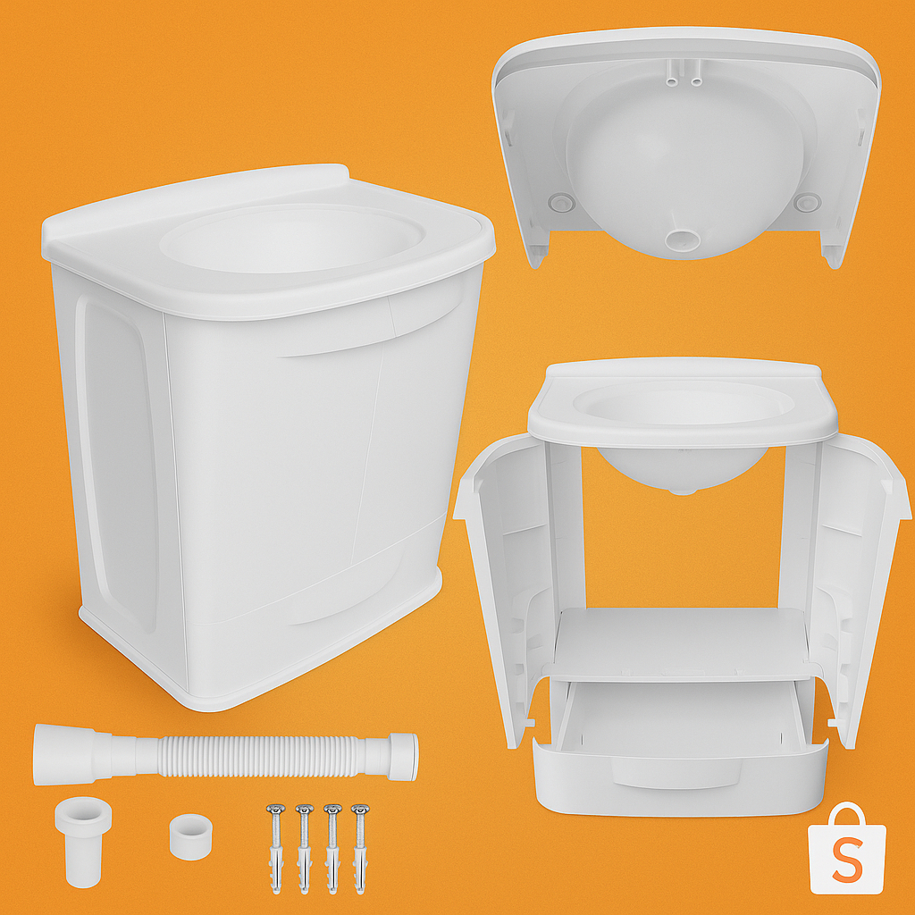 Gabinete Plástico Astra Com Gaveta Lavatório Armário Banheiro Cores Gab ...