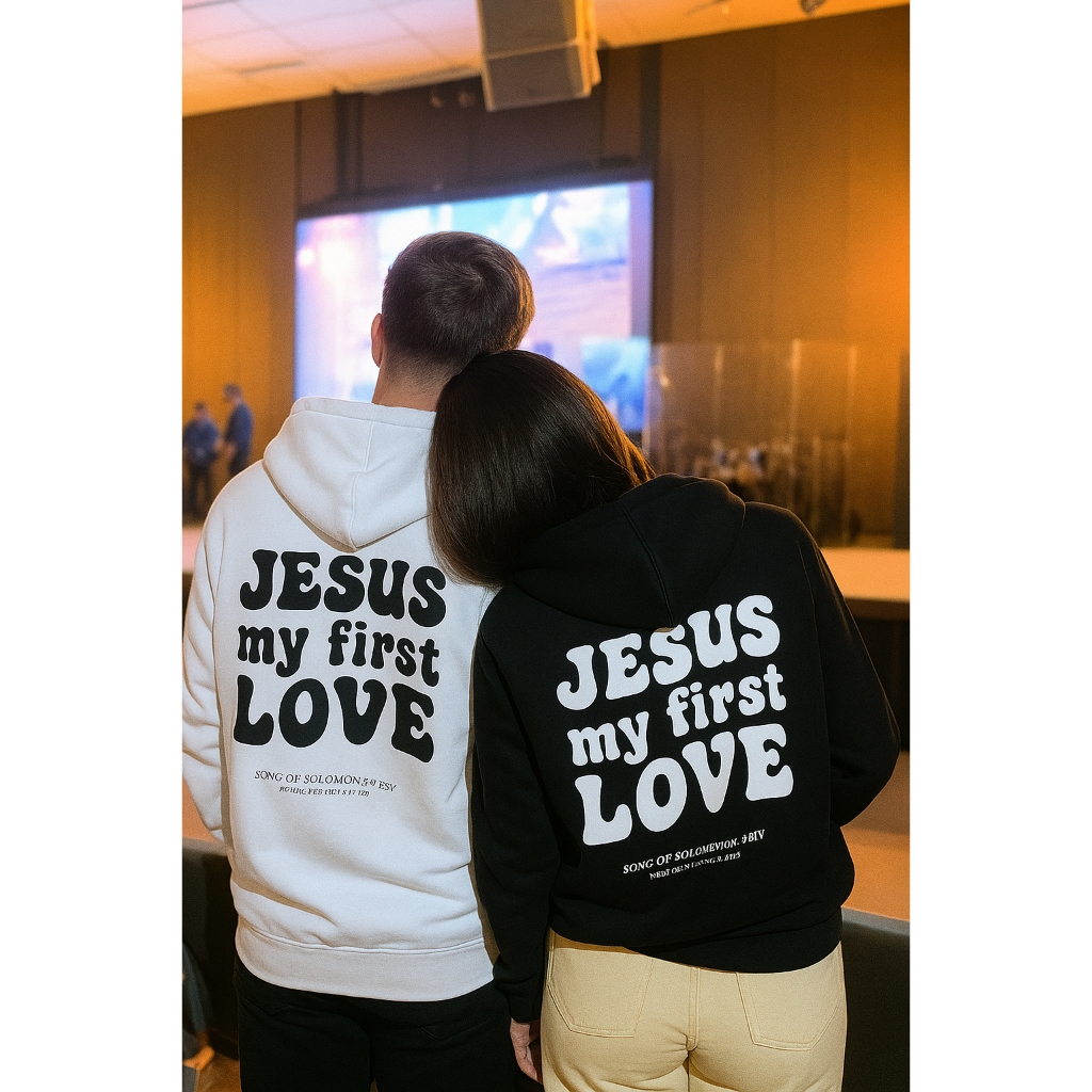 Kit Moletom Casal Jesus My First Love Canguru Gospel Tumblr Roupa ...