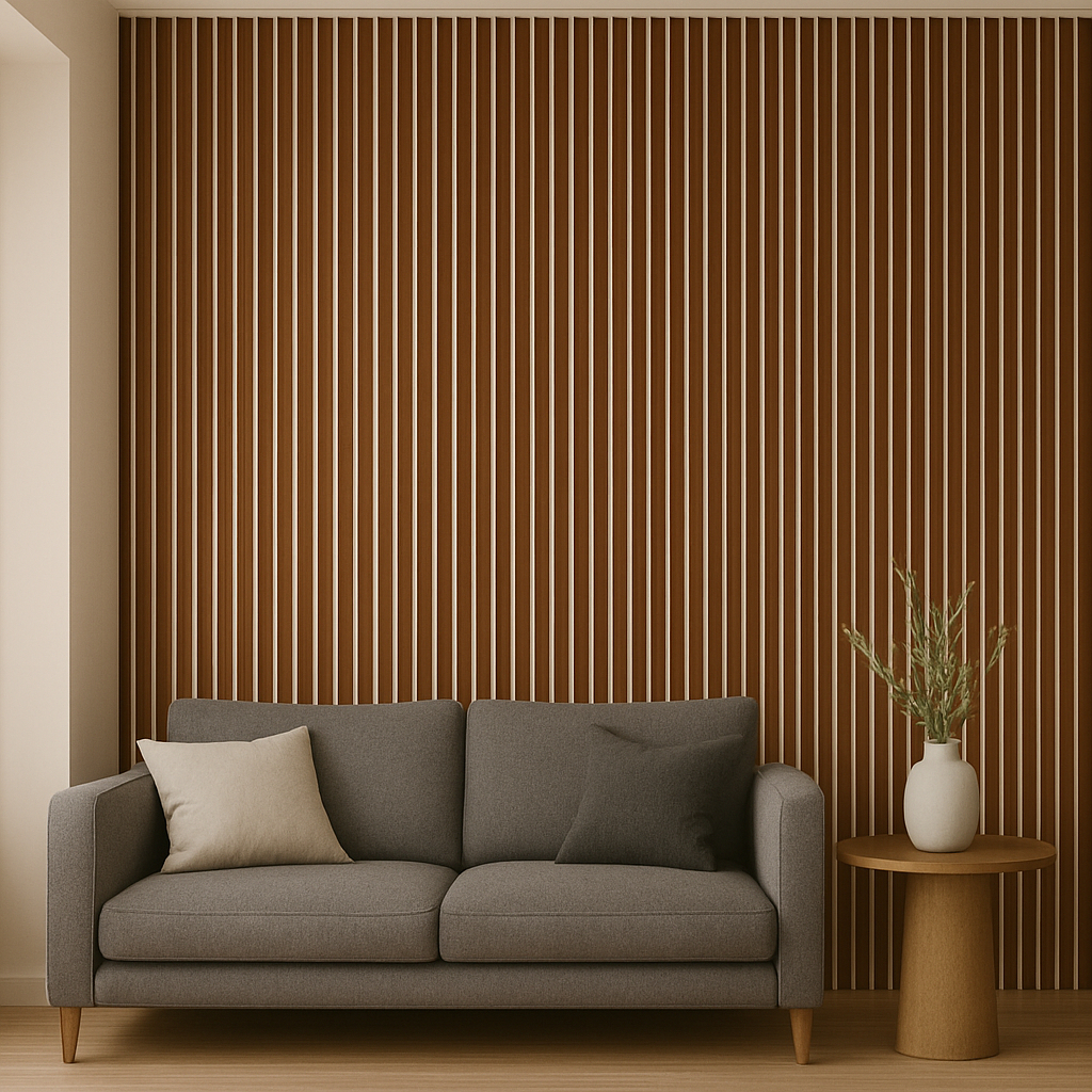 Kit 100 Placas Revestimento Ripado MDF Autocolante para Decoração ...