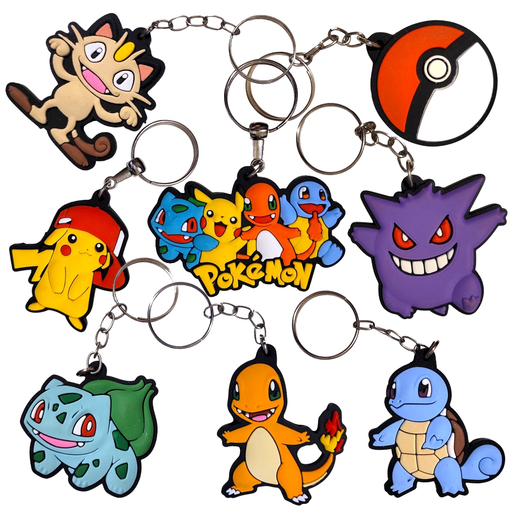 Chaveiros Pokémon Pikachu Charmander Squirtle Bulbasaur Gengar Meowth Pokebola Pokeball Totodile ...