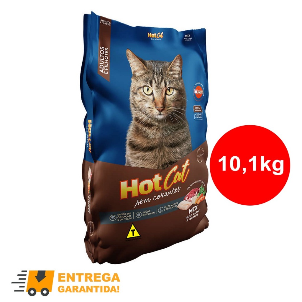Ração Hot Cat Mix Sem Corantes 10,1 kg | Shopee Brasil